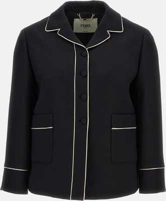 Fendi Jacke Aus Wolle Und Seide