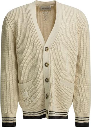 Ami Homme, Pulls, Blanc, Taille: M Cardigan en laine et coton