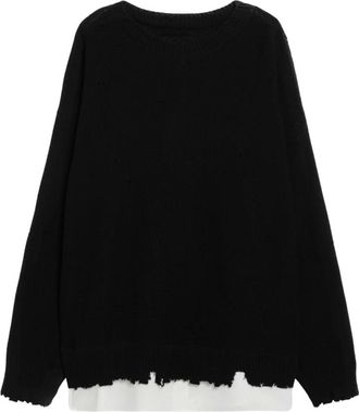 Maison Margiela Homme, Pulls, Noir, Taille: M Pull ras du cou