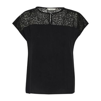 Cream Schwarze Bluse mit Spitze - - Blouses & Shirts - Damen - Schwarzk - S