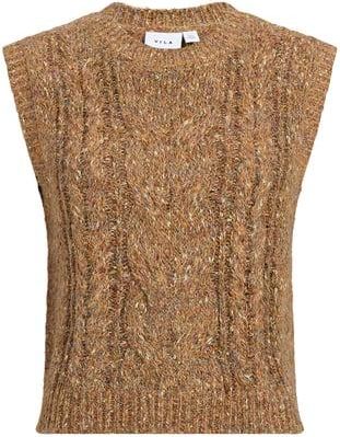 Vila Pull sans manches &agrave; col rond en maille