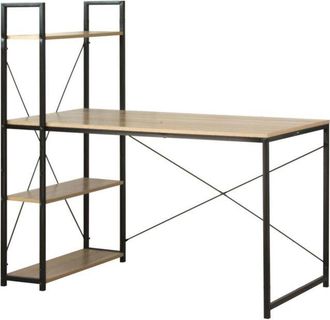 Calicosy Schreibtisch L120cm mit 4 Regalen im Industrial-Stil