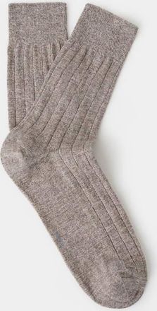 Mango Chaussettes coton maille c&ocirc;tel&eacute;e marron moyen - Homme - 40-42 - MANGO MAN