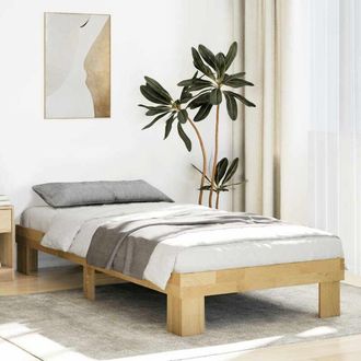 vidaXL Cadre de lit sans matelas 75x190 cm bois massif de ch&ecirc;ne Vidaxl