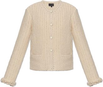 Emporio Armani Femme, Pulls, Beige, Taille: 40 FR Cardigan avec Poches