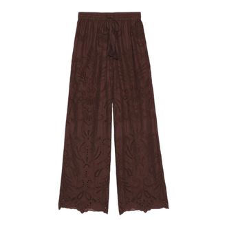 Ermanno Scervino Femme, Pantalons, Brun, Taille: 40 FR Wide Pantalons