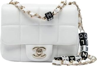 Chanel Pre-owned Vintage Quilted Lambskin Crossbody - Femme - Pre-owned - Blanc - Taille: ONE Size