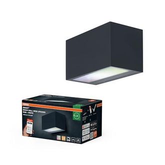 Osram Applique ext&eacute;rieure SMART+ Up/Down RGB & blanc chaud, large r&eacute;partition de la lumi&egrave;re, WiFi, dimmable, bo&icirc;tier en aluminium gris fonc&eacute;, protection IP4