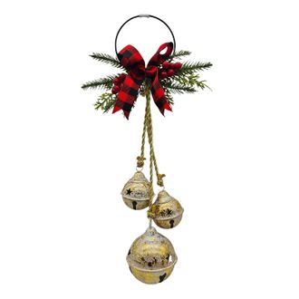 Generic Weihnachtsglocken-Ornamente - Gro&szlig;e Bastelglocken-Ornamente, Schleifen-Baumglocken, Vintage-H&auml;ngeglocken-Girlande | Feiertags-Haust&uuml;r-Kaminsims-Wand-D