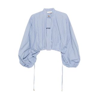 Zimmermann Gestreifte Bluse mit Kordelzug - - Blouses & Shirts - Damen - Blau - M