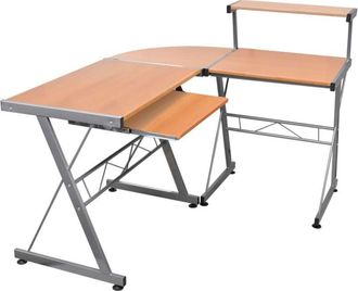 vidaXL Vidaxl - Bureau dordinateur dangle Marron 132x112x99cm Bois ing&eacute;nierie