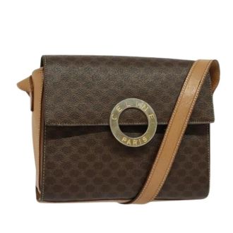 Celine Pre-owned Sac bandouli&egrave;re vintage avec logo cercle macadam - Femme - Pre-owned - Brun - Taille: ONE Size