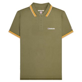 Lambretta Poloshirt für Herren (Khakigrün/Tabak/Cremefarbe)