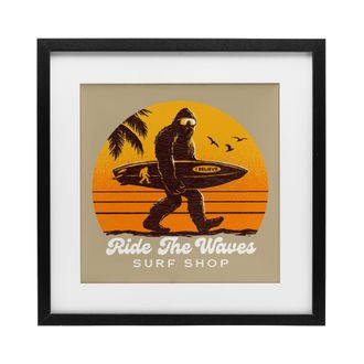 Stupell Industries Ride The Waves Surf Shop Kunstdruck unter Glas, gerahmt, Design von Jedco Brands Inc., 40,6 x 40,6 cm, Weiß