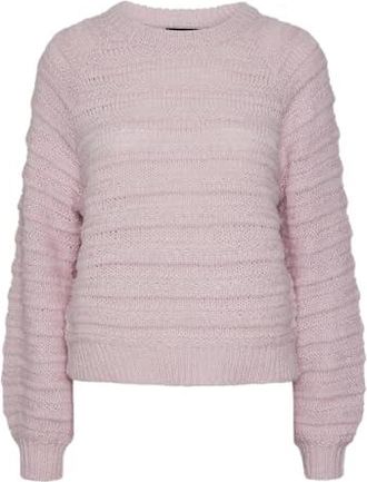 Pieces Pcjayda Ls O-Neck Knit Noos Pull en Tricot, Rose Lavande, S Femme