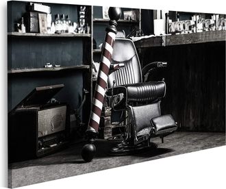 Islandburner Bild auf Leinwand Logo Barbershop Symbol Stylish Vintage Barber Chair Hairstylist Barbershop Interior Barber Shop Chair Barbershop Wandbild Poster Kun
