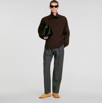 Sandro Gerippter Woll-Kaschmir-Pullover
