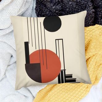 Generic 2er Set Kissenbezug Bauhaus Art Deco Geometrisch Dekorative Kopfkissenbezug Premium Kissenh&uuml;lle f&uuml;r Garten Couch Schlafzimmer 45X45cm