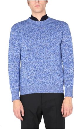 Ballantyne Homme, Pulls, Bleu, Taille: L Speckled Knit Crewneck Sweater