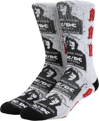 Bioworld ACDC Band Member Photo Art Chaussettes athlétiques blanches pour homme, blanc, taille unique