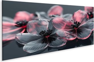 Islandburner Bild auf Leinwand Abstrakte rote und graue Blumenreflexionen Bilder Wandbilder Poster