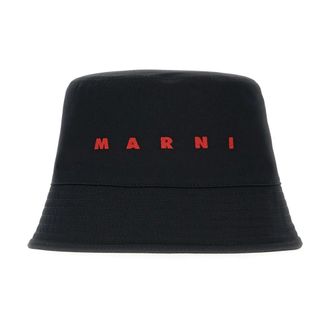 Marni Homme, Accessoires, Noir, Taille: M Logo Bucket Hat