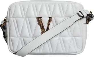 Versace Femme, Sacs, Blanc, Taille: ONE Size Sac bandouli&egrave;re matelass&eacute; en cuir nappa