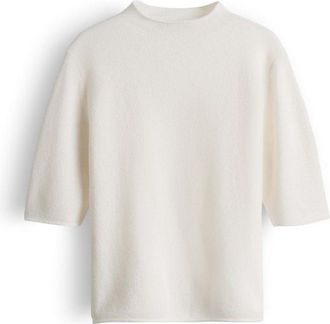 someday Kurzarmpullover TUMEA Regular aus reiner Wolle gerader Schnitt, lockere Passform, Rolls&auml;ume