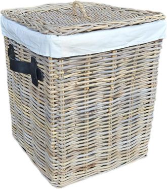 Generic W&auml;schekorb aus Rattan Lydia 42&times;42&times;54 cm | Handgefertigter Wicker Korb f&uuml;r Waschraum, Bad & Wohnzimmer | Natur Aufbewahrungskorb