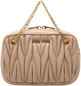 Miu Miu Sac &agrave; main en cuir nappa matelass&eacute; Pre-owned - Femme - Pre-owned - Beige - Taille: ONE Size