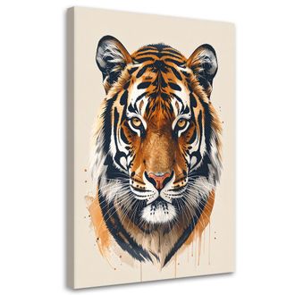 Feeby Stampe Su Tela, Testa Di Tigre Animale Da Safari, 80x120