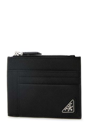 Prada Mens Black Leather Card Holder Nero Vitello Portafogli Wallet