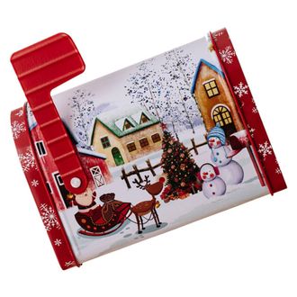 DOITOOL Weihnachtsdose aus Wei&szlig;blech mit Deckel Kleine Keks und Bonbondose In Briefkastenform Handliche S&uuml;&szlig;igkeitenbox f&uuml;r Festliche Aufbewahrung