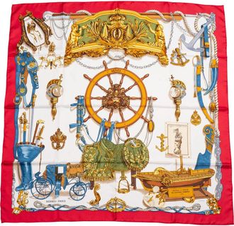 Herm&egrave;s T&uuml;cher & Schals - Hermes Classic Musee Silk Carre 90 Scarf Tuch - Gr. unisize - in Rot - f&uuml;r Damen