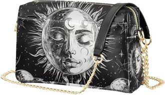 Mnsruu Sacs à bandoulière pour femme, sac à main en cuir motif étoile céleste soleil planète