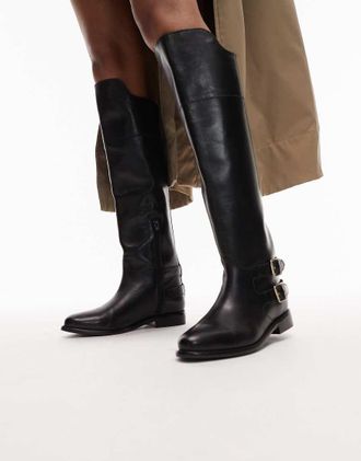 Bronx Fe-lise - Bottes style &eacute;quitation &agrave; d&eacute;tails boucles - Noir