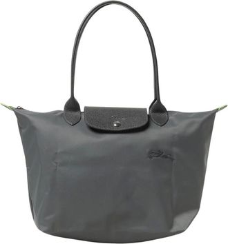 Longchamp Femme, Sacs, Gris, Taille: ONE Size Le Pliage Cuir Tote Bag