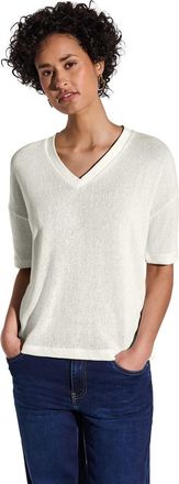 Street One Damen A322901 Strick-Look T-Shirt, Off White, 46