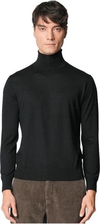 Bellwood Homme, Pulls, Noir, Taille: L Dolcevita rasato in lana merino extrafine fin.18