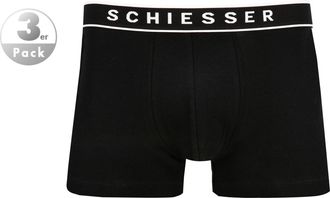Schiesser Herren Shorts schwarz Baumwolle & Mix unifarben