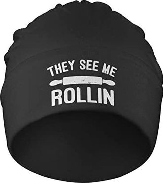 Generic Homme Femme Bonnets Tricot&eacute; P&acirc;tissier Amusant Bonnet dhiver Chaud Bonnet &Agrave; Revers Mode Bonnets De Ski pour Hiver Patinage Ski