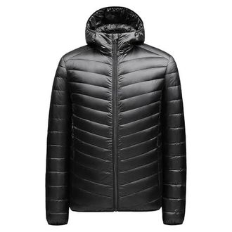 Generic Doudoune matelass&eacute;e l&eacute;g&egrave;re &agrave; col montant pour homme, manteau dhiver isol&eacute; pour homme, manteau d&eacute;contract&eacute; en duvet, noir 1, 4XL