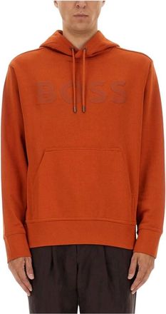 HUGO BOSS Homme, Sweatshirts et sweats &agrave; capuche, Orange, Taille: S Sweat &agrave; capuche Logo