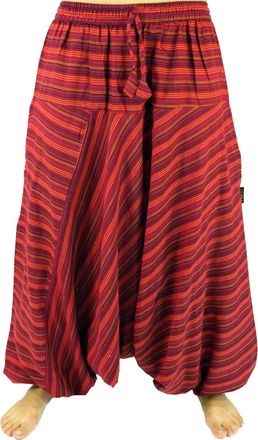 Guru Shop Haremshose Pluderhose Pumphose Aladinhose aus Baumwolle - Rot, Damen