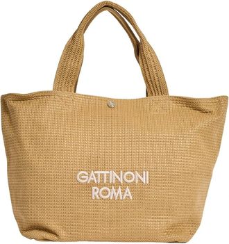 Gattinoni Femme, Sacs, Beige, Taille: ONE Size Embroidered Logo Tote