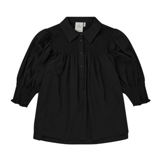 Munthe Feminine Smocked Bluse - - Blouses & Shirts - Damen - Schwarzk - S