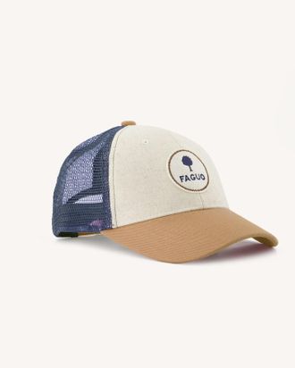 Faguo Casquette laine bleu et &eacute;cru