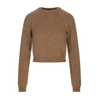 Moschino Femme, Pulls, Brun, Taille: 36 FR Pull en Alpaga et Laine Marron