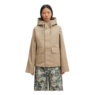 Rains Nome Short Hooded Parka - - Jackets - Damen - Beige - L