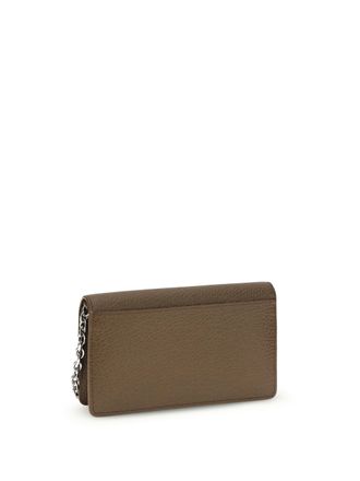 Maison Margiela Womens Wallet Grained Leather Green Calf & Purses
